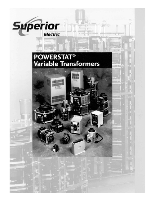 Superior Electric POWERSTAT Variable Transformers Catalog Download