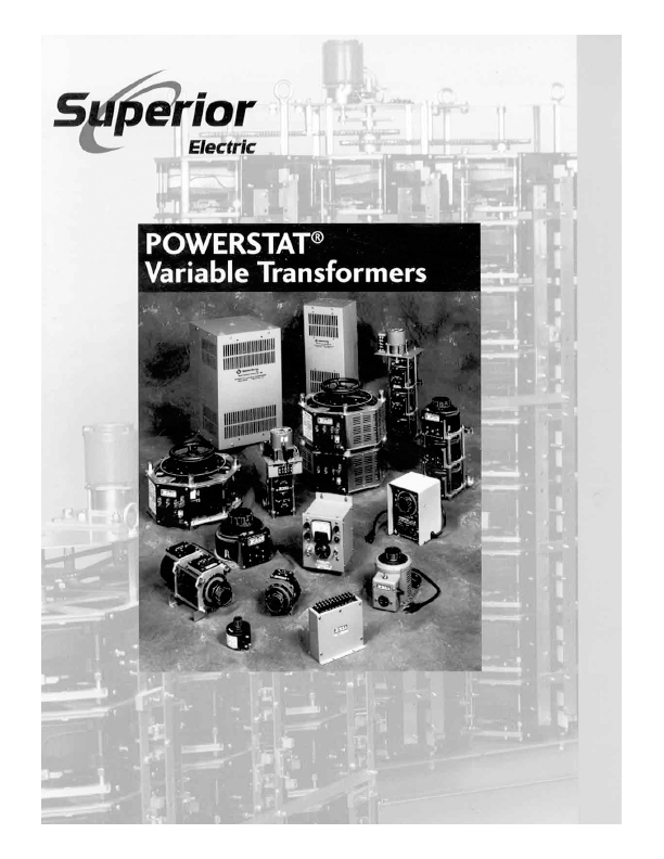 Superior Electric POWERSTAT Variable Transformers Catalog Download